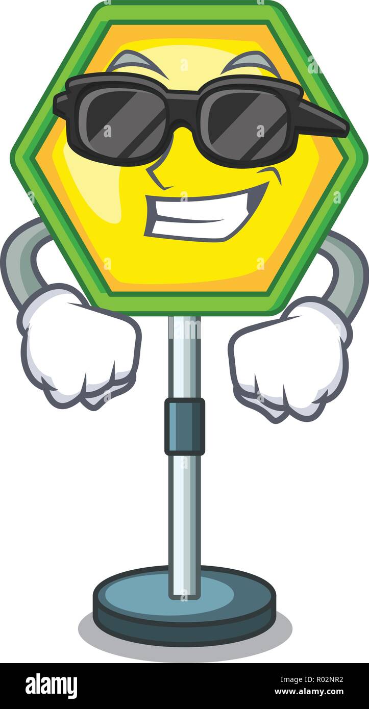 Super cool cartoon traffic sign on traffic road Stock Vector Image ...