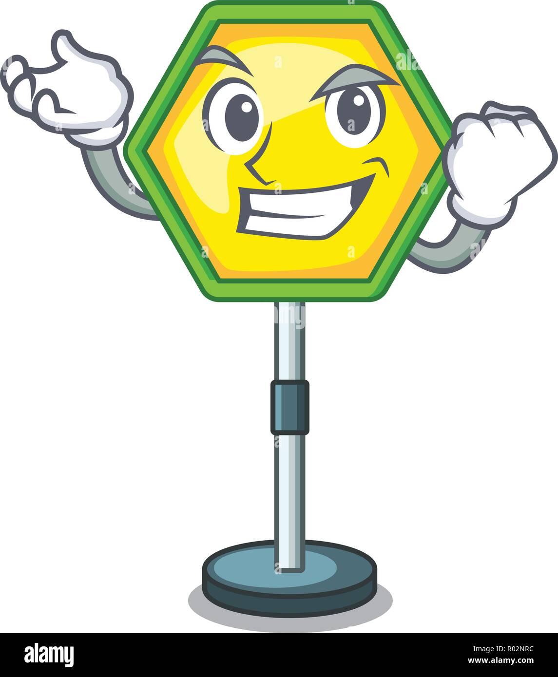 Successful cartoon traffic sign on traffic road Stock Vector Image ...