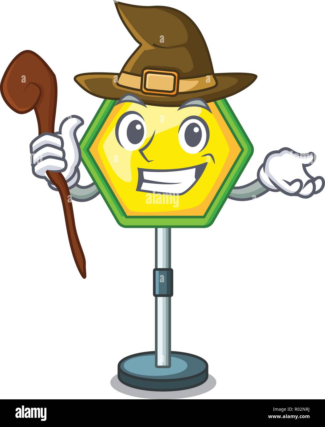 Witch road traffic sign on the cartoon Stock Vector Image & Art - Alamy