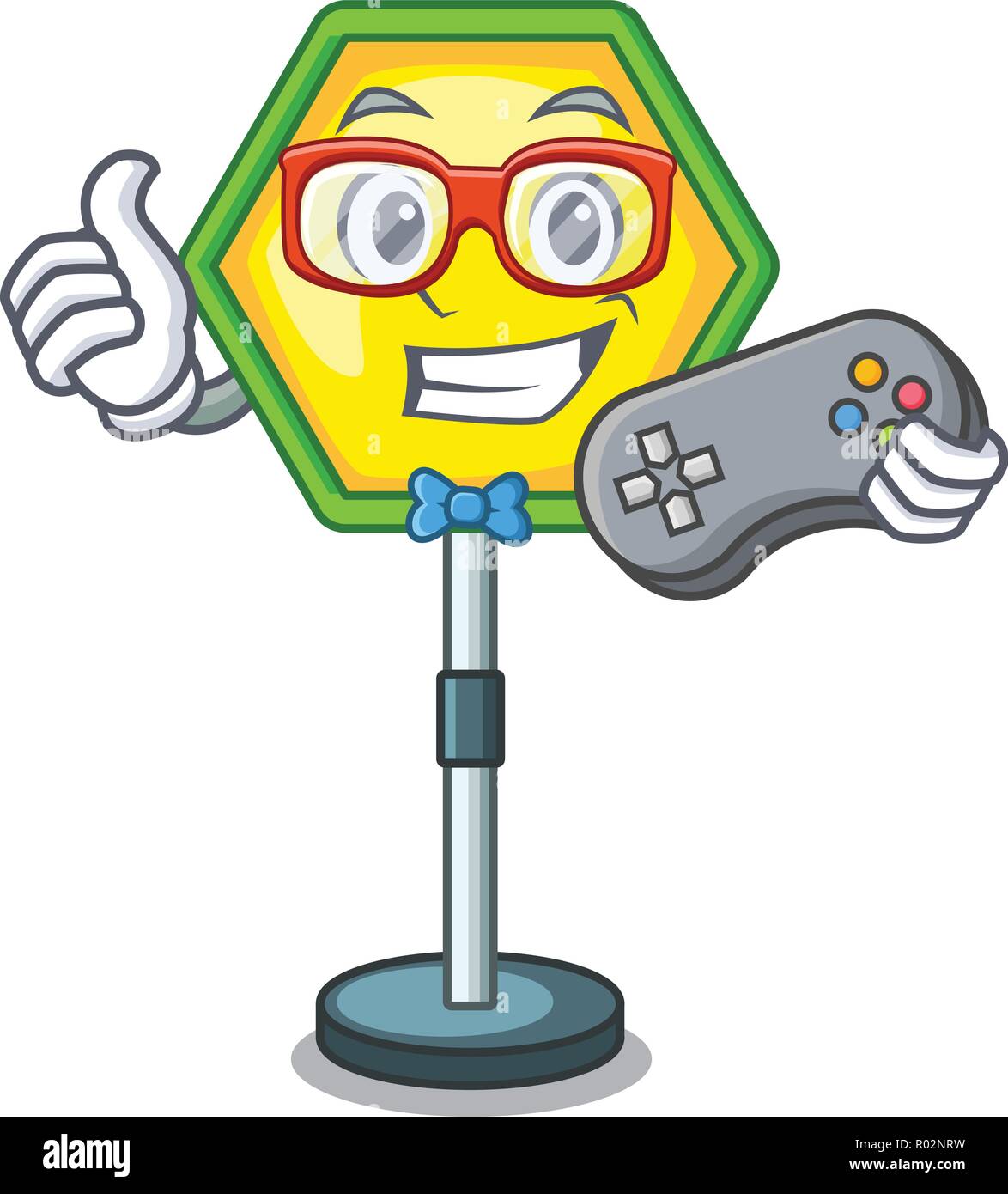 Gamer road traffic sign on the cartoon Stock Vector Image & Art - Alamy