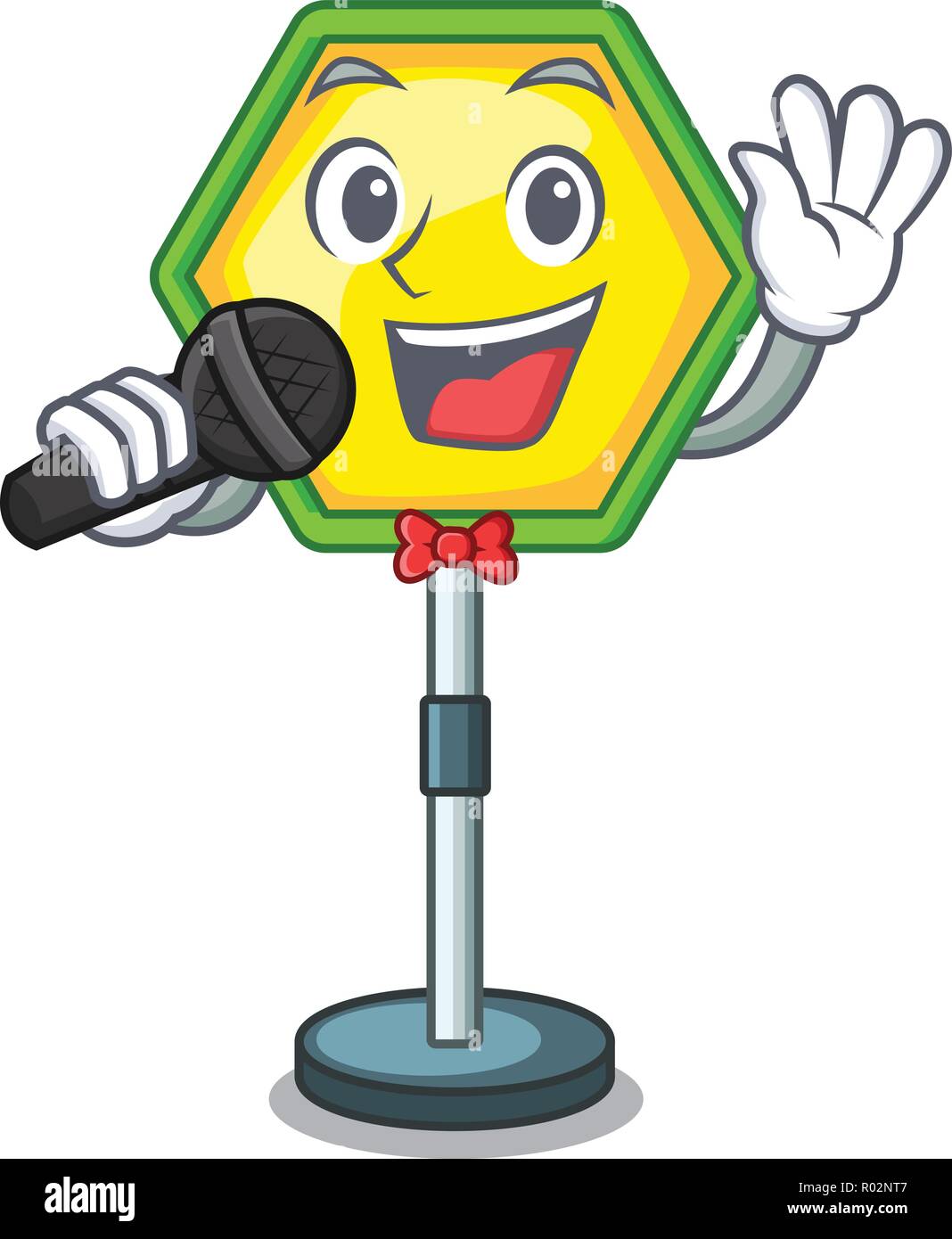 Singing road traffic sign on the cartoon Stock Vector Image & Art - Alamy