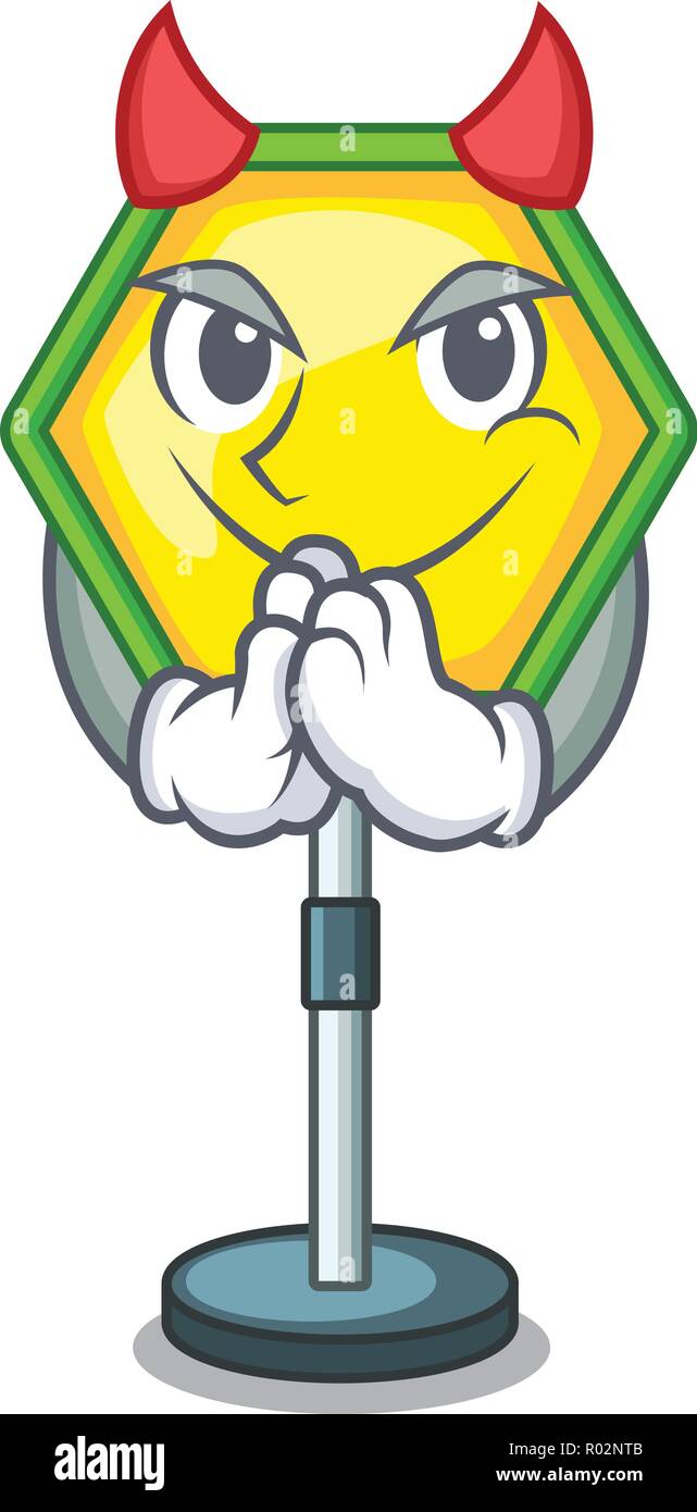 Devil road traffic sign on the cartoon Stock Vector Image & Art - Alamy