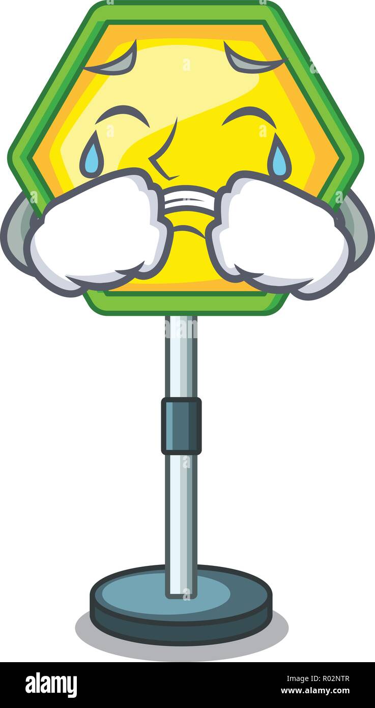 Crying road traffic sign on the cartoon Stock Vector Image & Art - Alamy