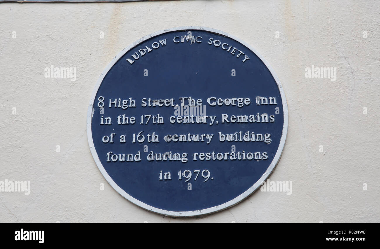 Shropshire blue plaque hi-res stock photography and images - Alamy