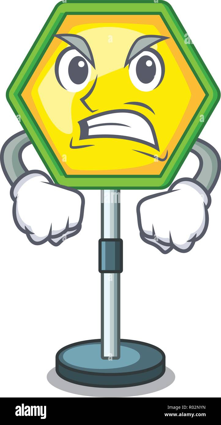 Angry road traffic sign on the cartoon Stock Vector Image & Art - Alamy