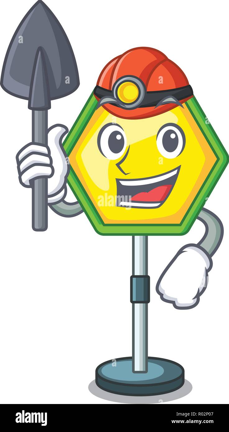 Miner road traffic sign on the cartoon Stock Vector Image & Art - Alamy