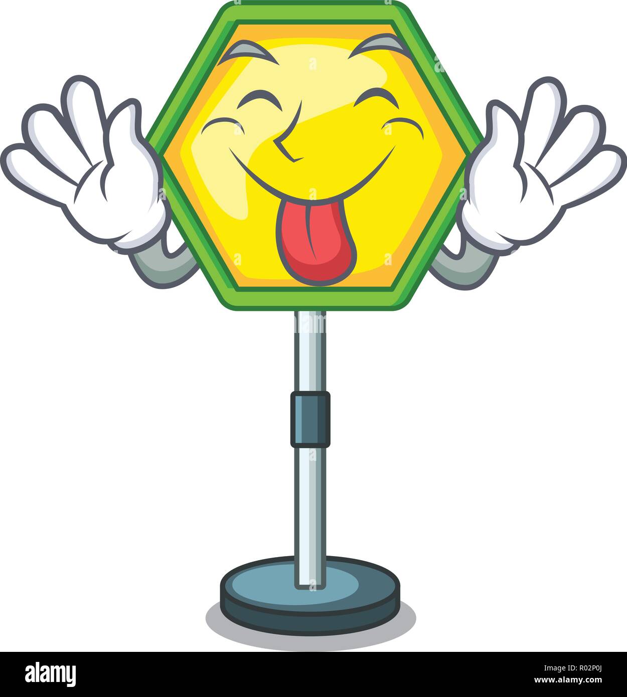 Tongue out traffic sign isolated on the mascot Stock Vector Image & Art ...