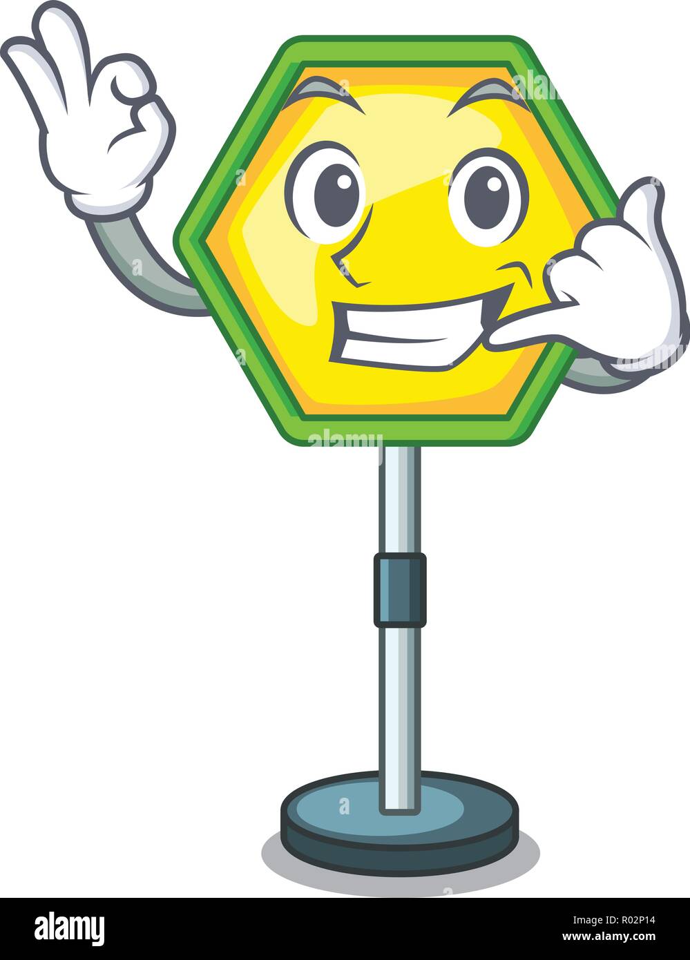 Call me traffic sign isolated on the mascot Stock Vector Image & Art ...