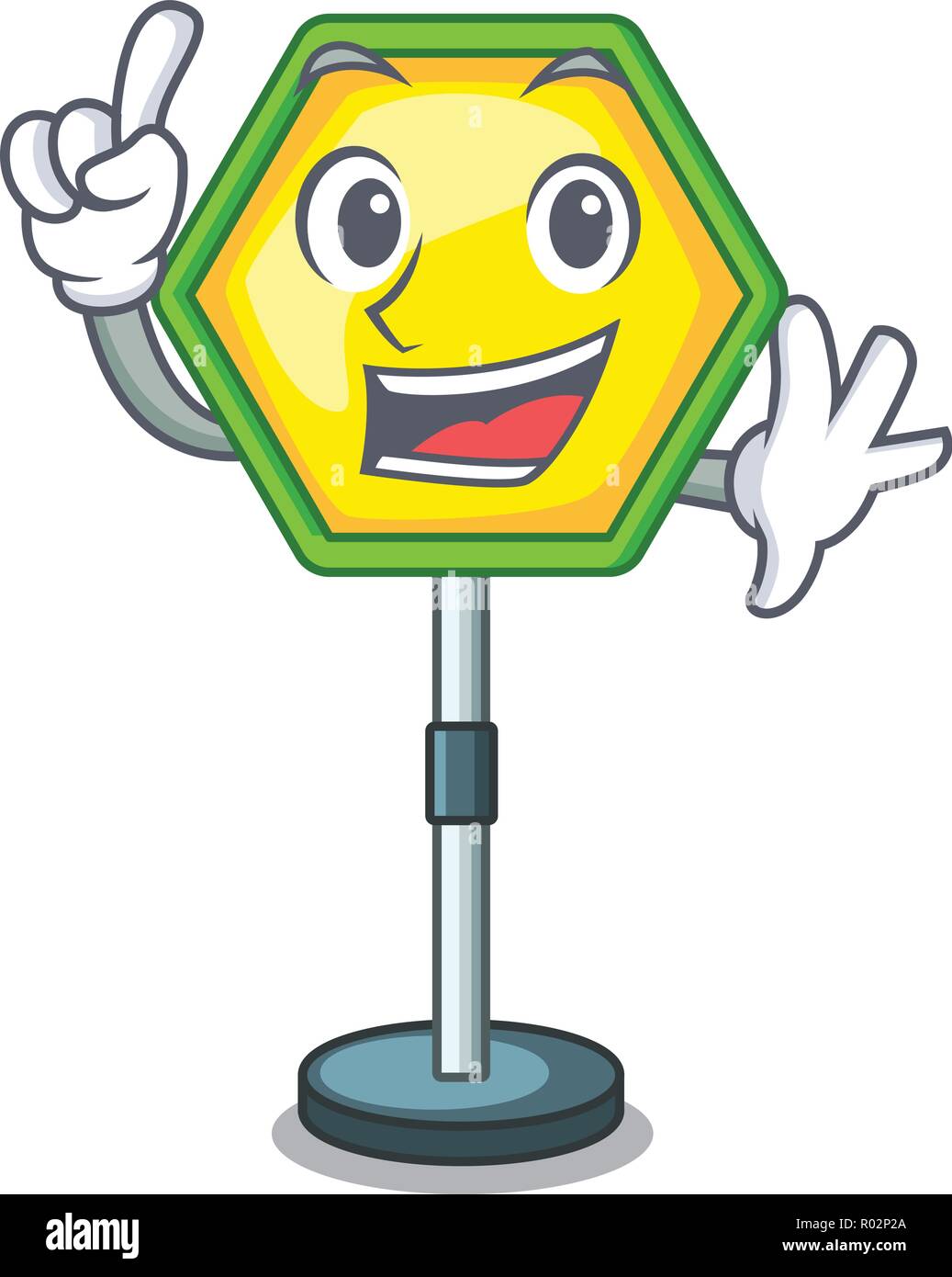 Finger pointing to road sign Stock Vector Images - Alamy