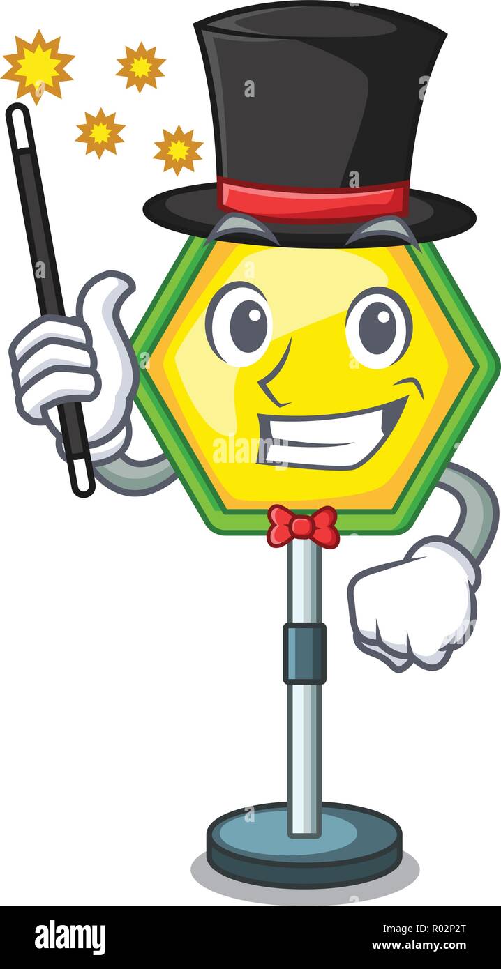 Magician traffic sign isolated on the mascot Stock Vector Image & Art ...