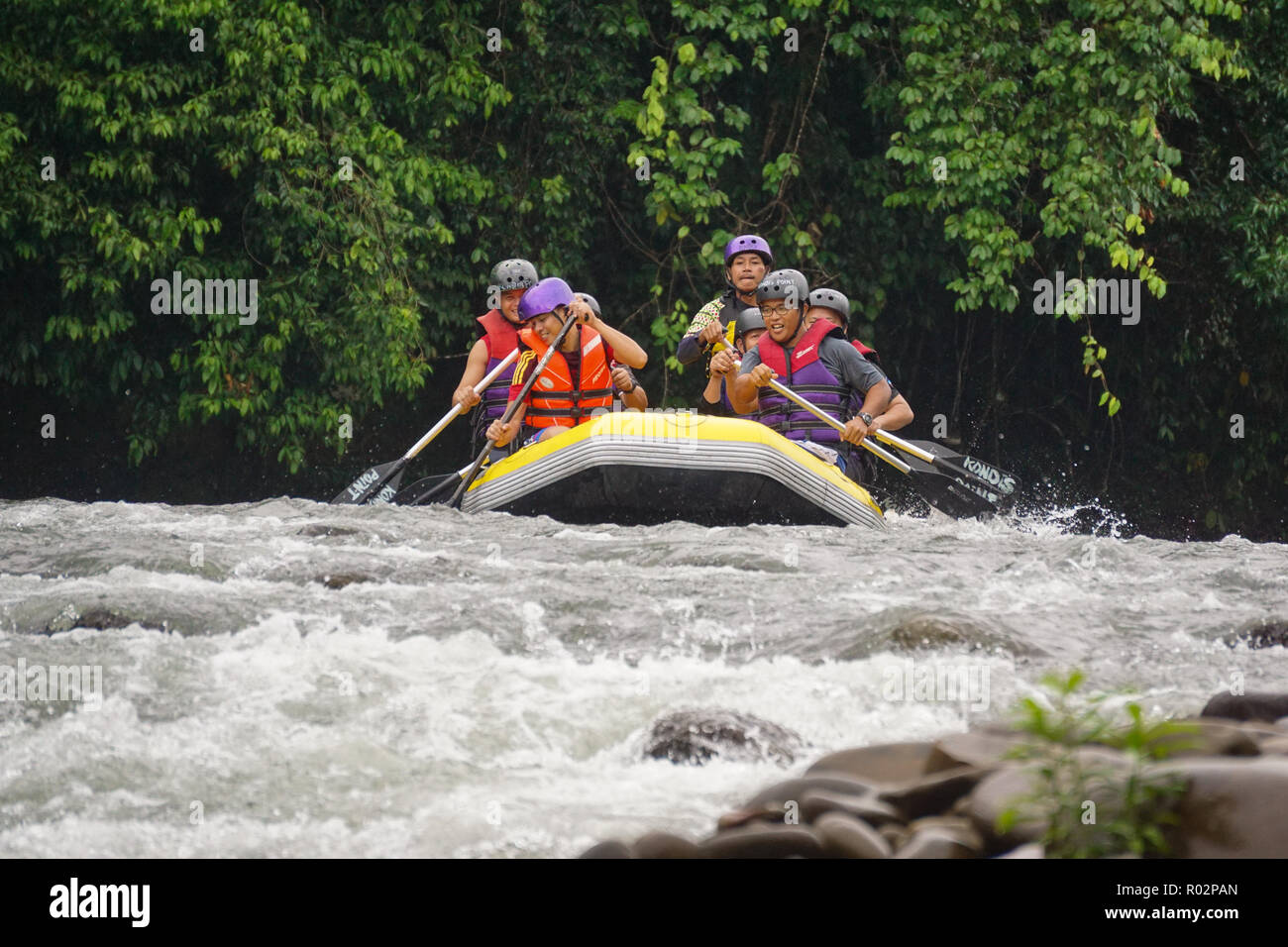 Kiulu Sabah Malaysia - Jul 21, 2018 : Group of adventurer doing white ...