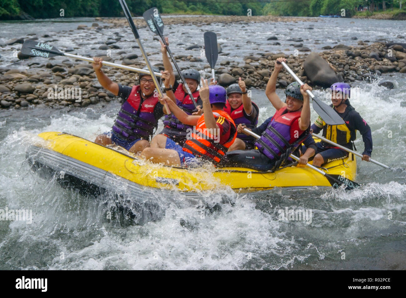 Kiulu Sabah Malaysia - Jul 21, 2018 : Group of adventurer doing white ...