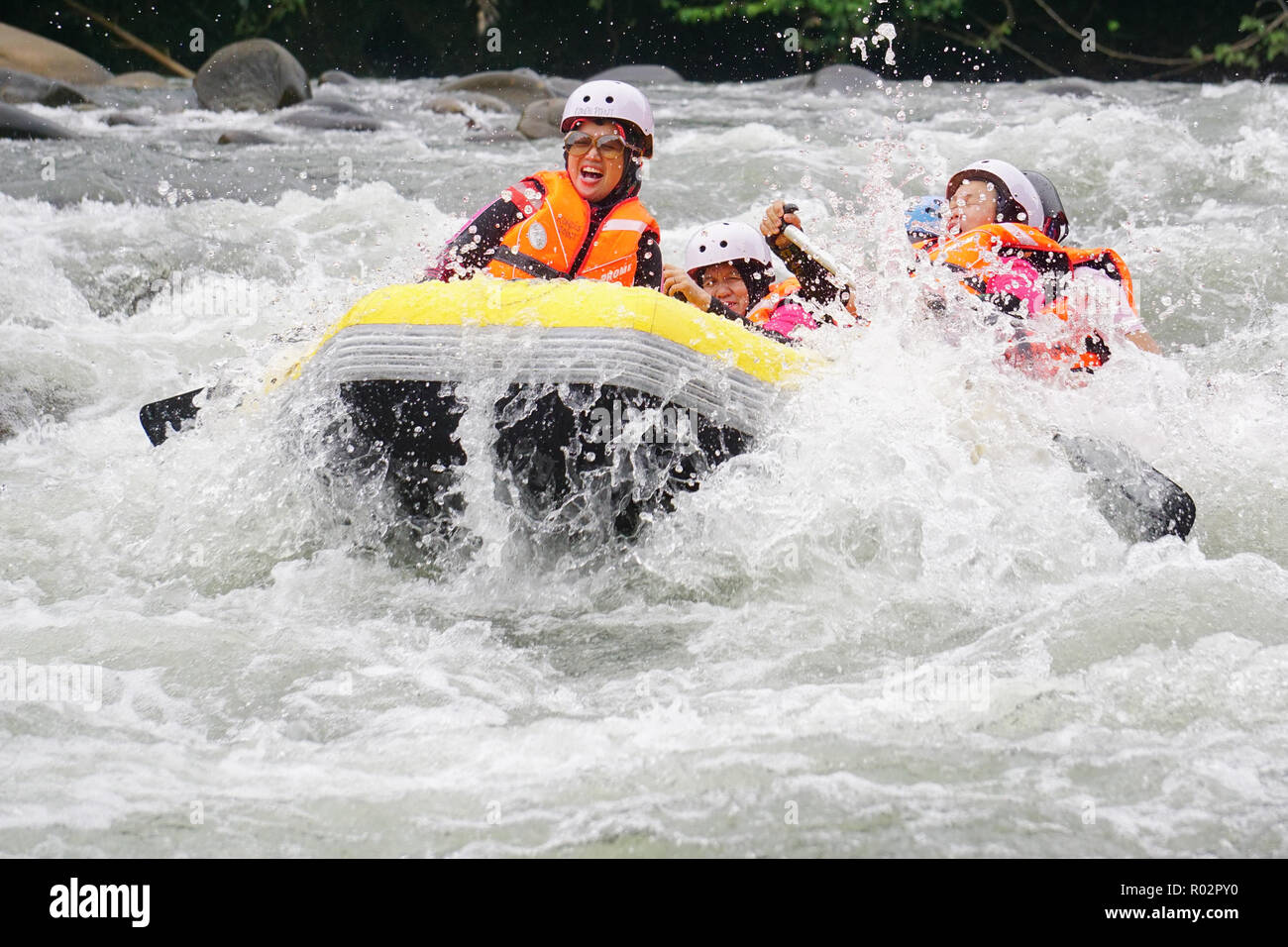 Kiulu Sabah Malaysia - Feb 25, 2018 : Group of adventurer doing white ...