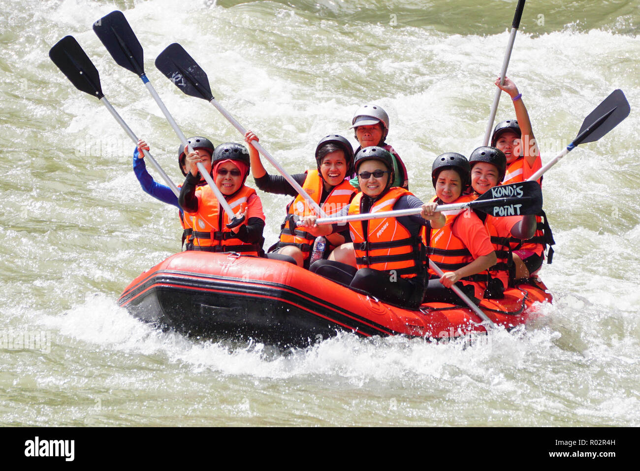 Kiulu Sabah Malaysia - Jan 28, 2018.Group of adventurer doing white ...