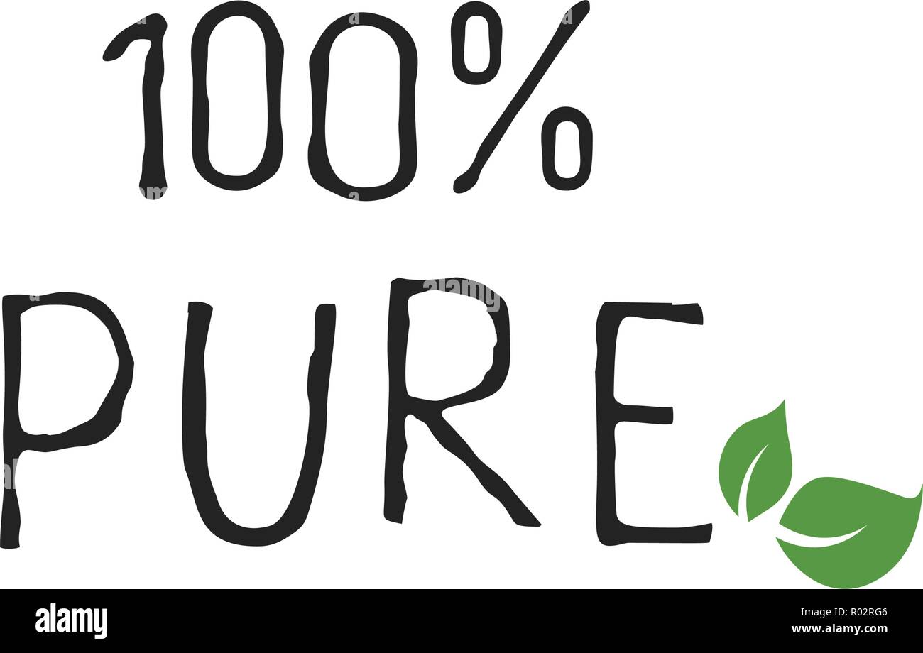 100 Pure label and high quality product badges. Bio healthy Eco food ...