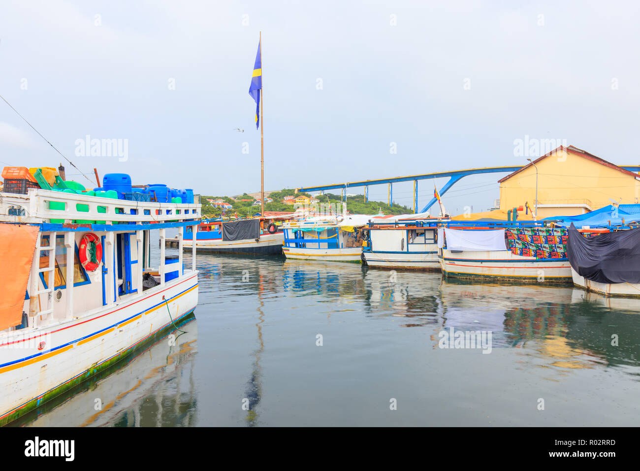 Boats In Punda, Willemstad, Curacao Stock Photo - Alamy