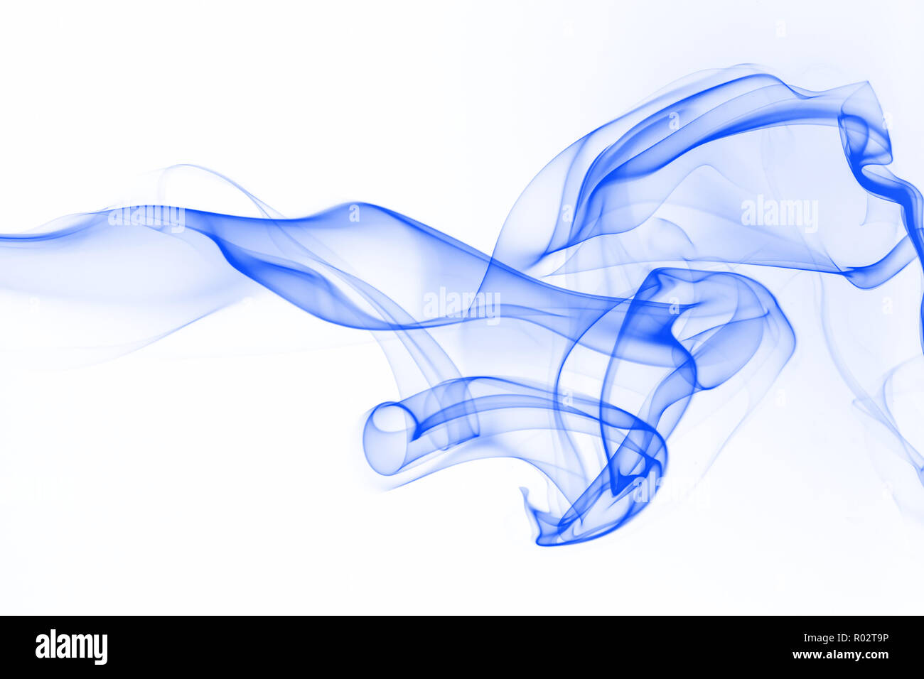blue smoke abstract on white background Stock Photo - Alamy
