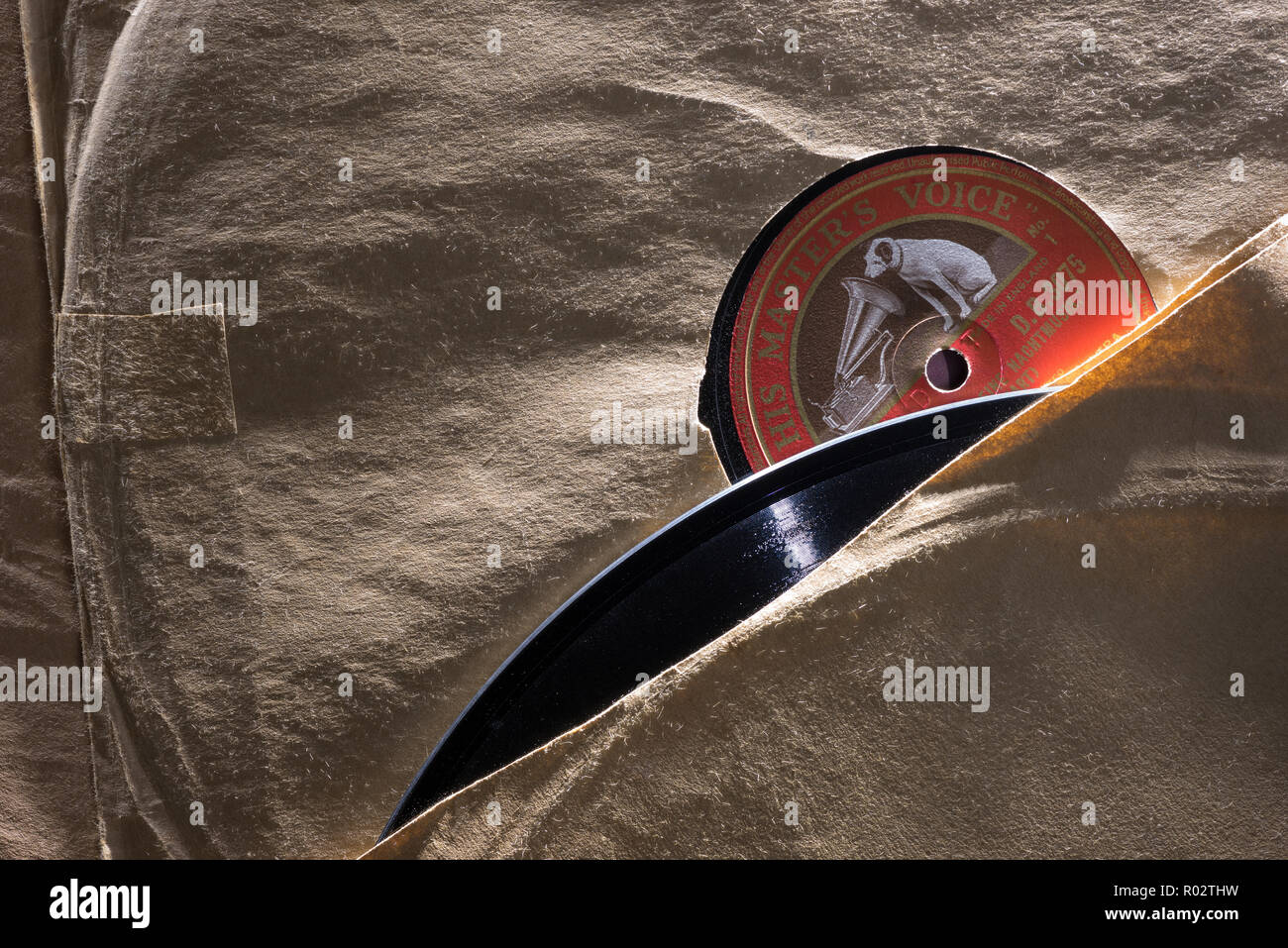 Old retro 12" gramophone 78 rpm record like black vinyl from brittle ...