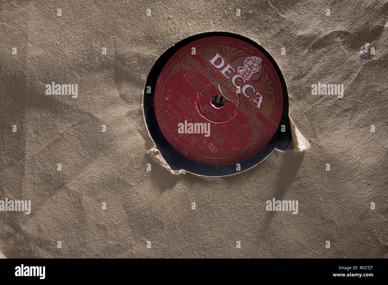 Old retro 12" gramophone 78 rpm record like black vinyl from brittle ...