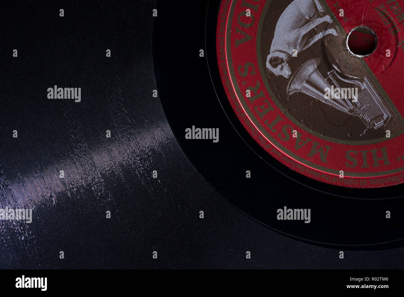 Old retro 12" gramophone 78 rpm record like black vinyl from brittle ...