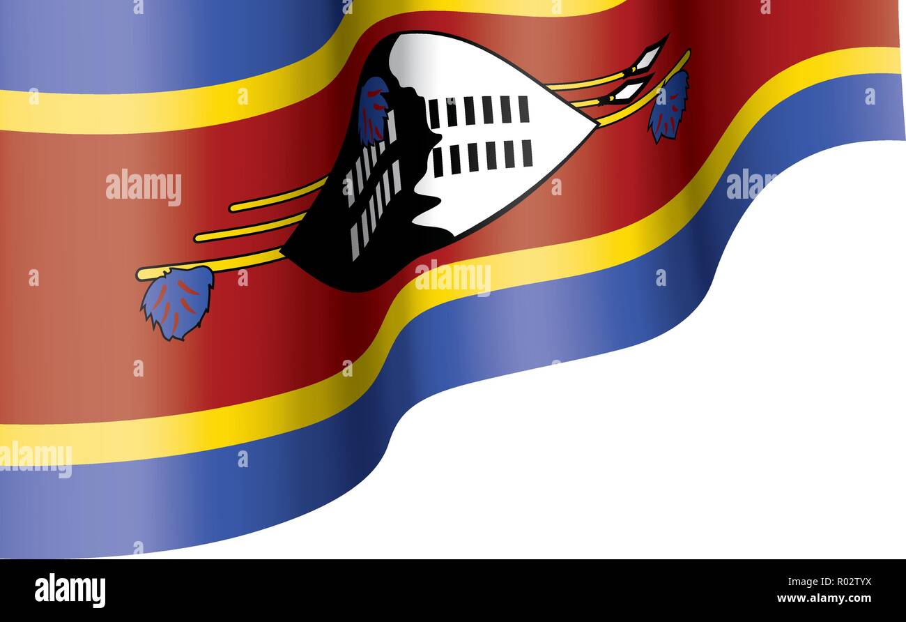 Swaziland flag, vector illustration on a white background Stock Vector ...