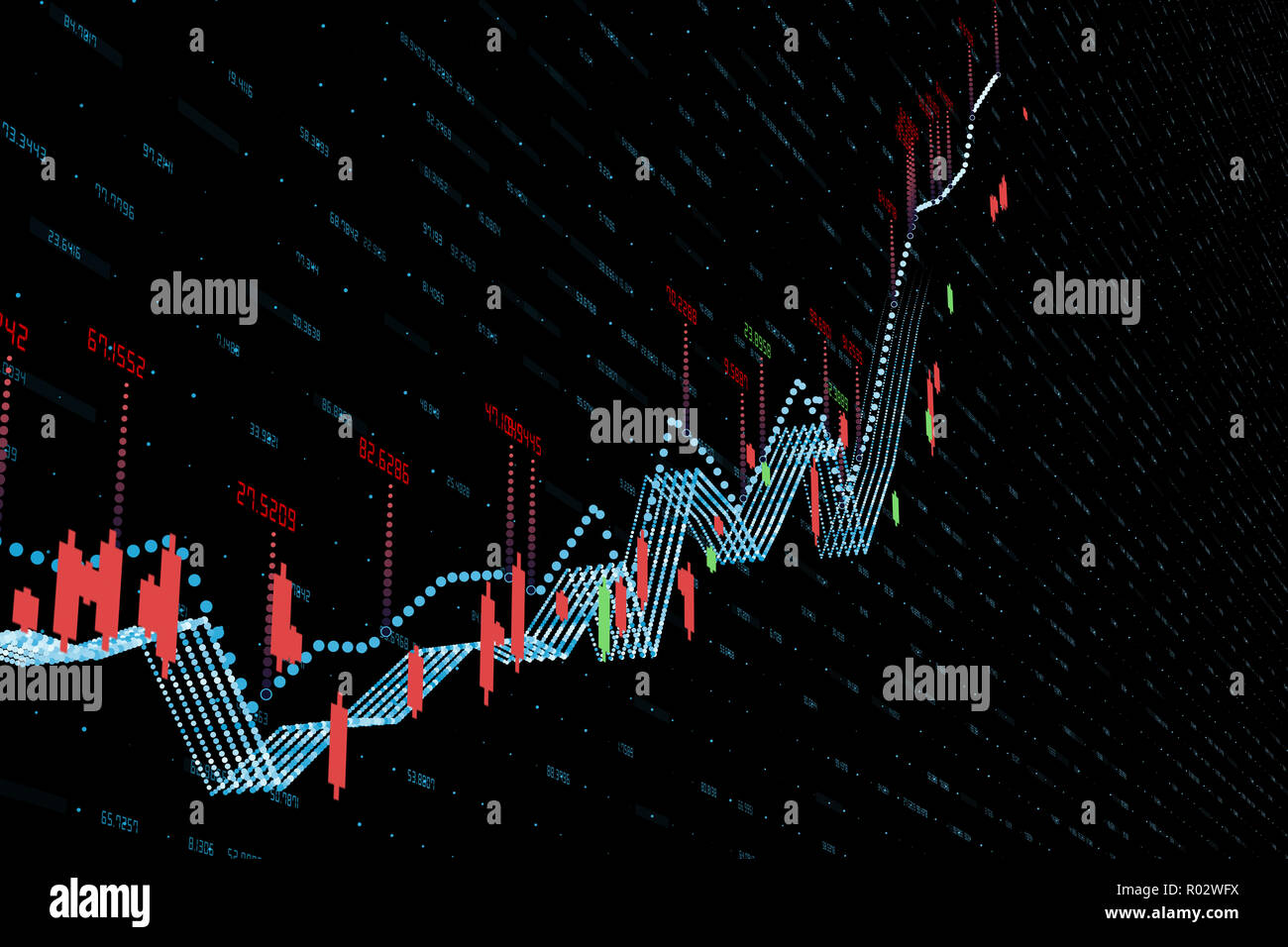 3d rendering, Stock chart with black background Stock Photo - Alamy