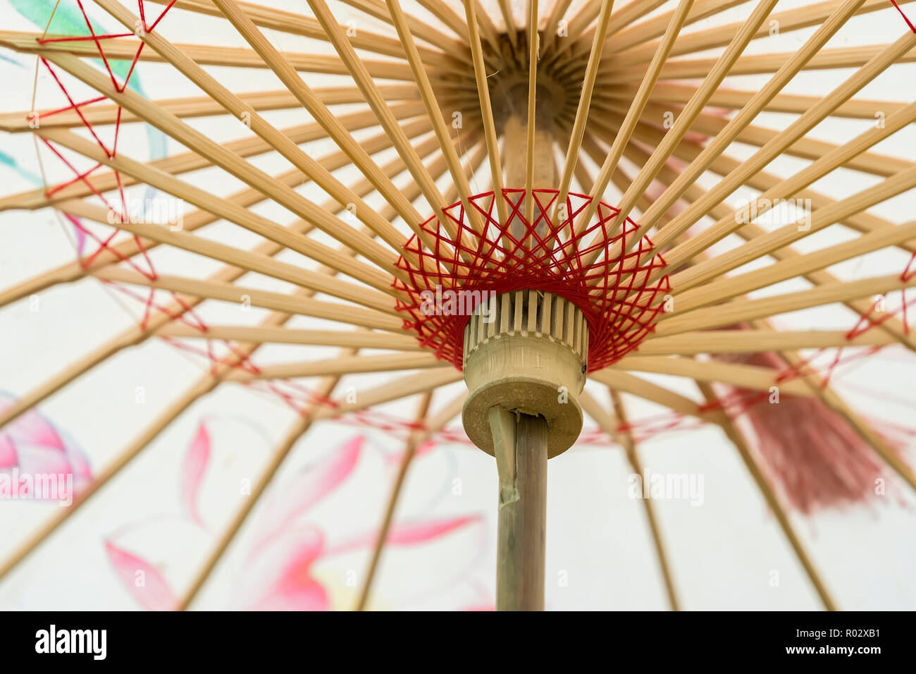 asian umbrella detail handmade decorated close up Stock Photo - Alamy