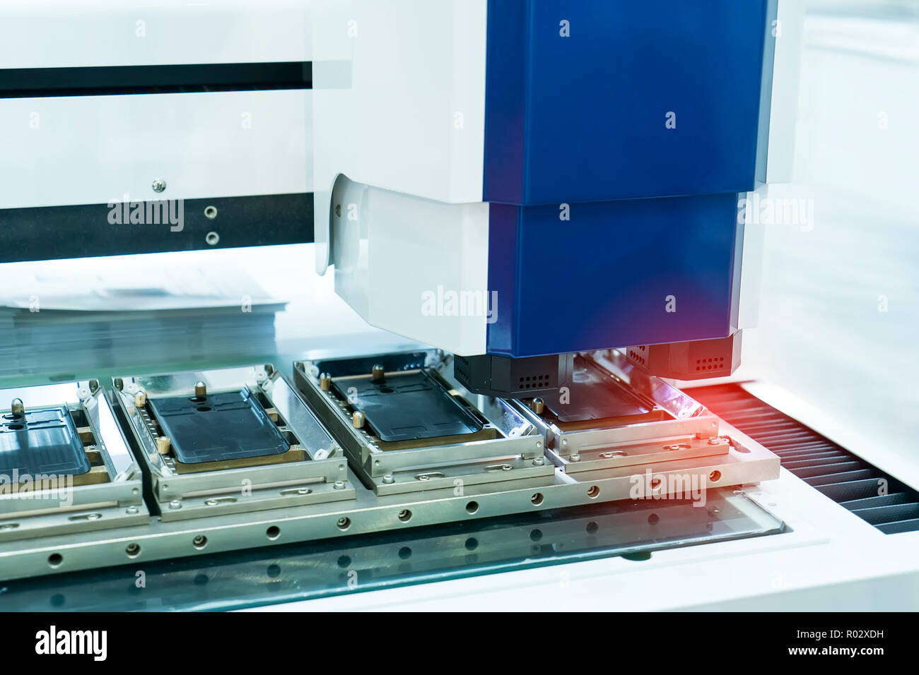 Robotic vision sensor camera system in phone intellegence factory Stock ...