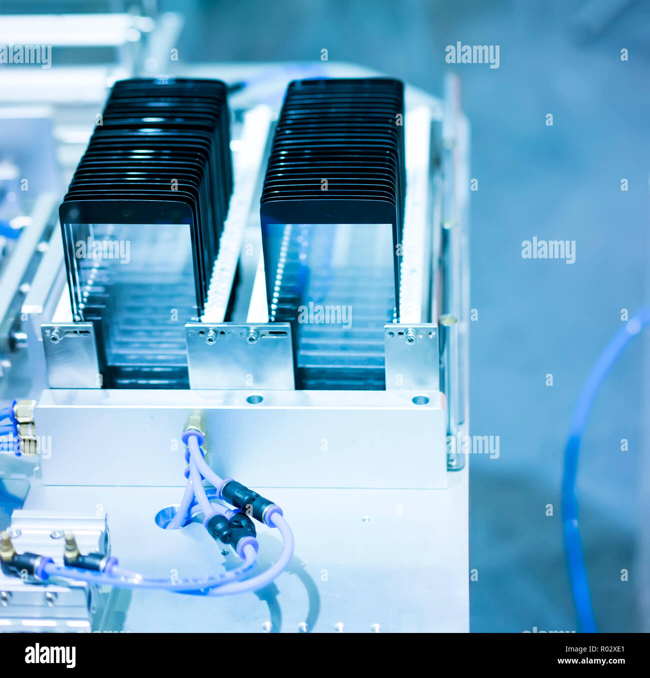 robotic screen protector film or glass cover in manufacture phone ...