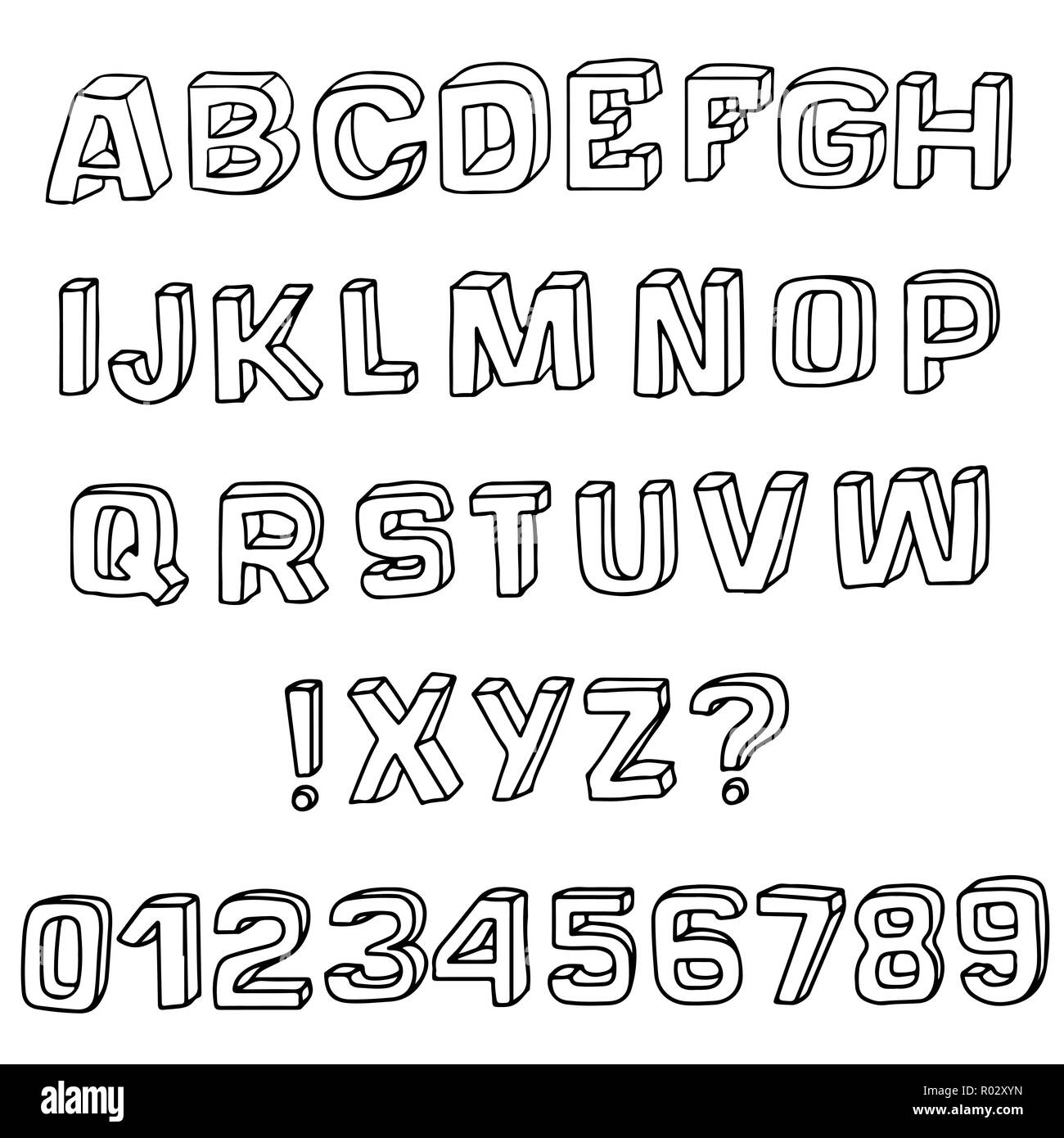 English font sketch hi-res stock photography and images - Alamy