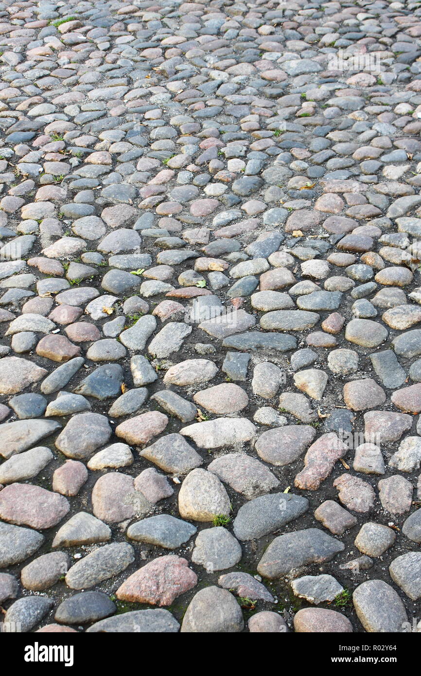 Stone pavement made with river pebble gravel Stock Photo - Alamy