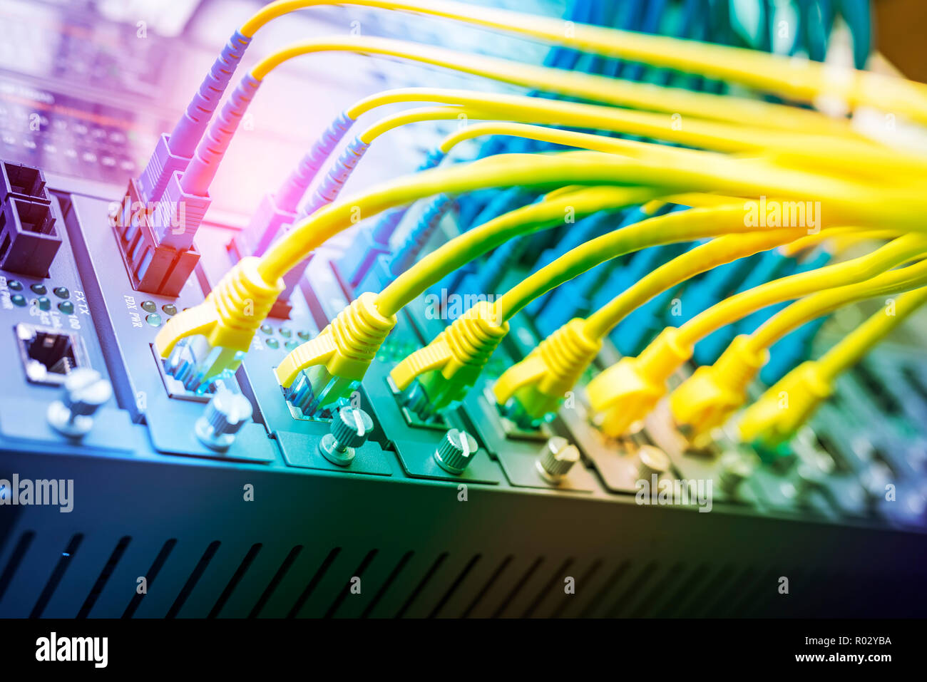 optical fibre information technology equipment in data center Stock ...