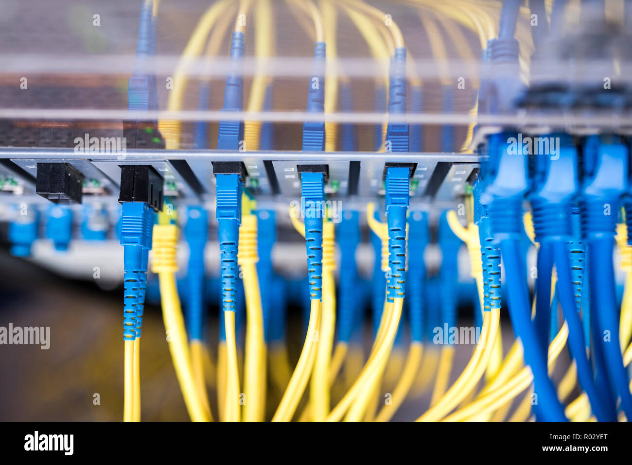 optical fibre information technology equipment in data center Stock ...