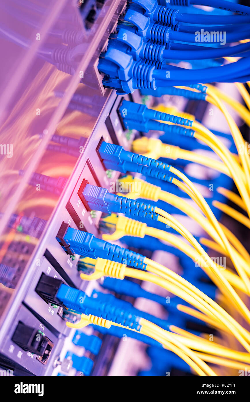 optical fibre information technology equipment in data center Stock ...