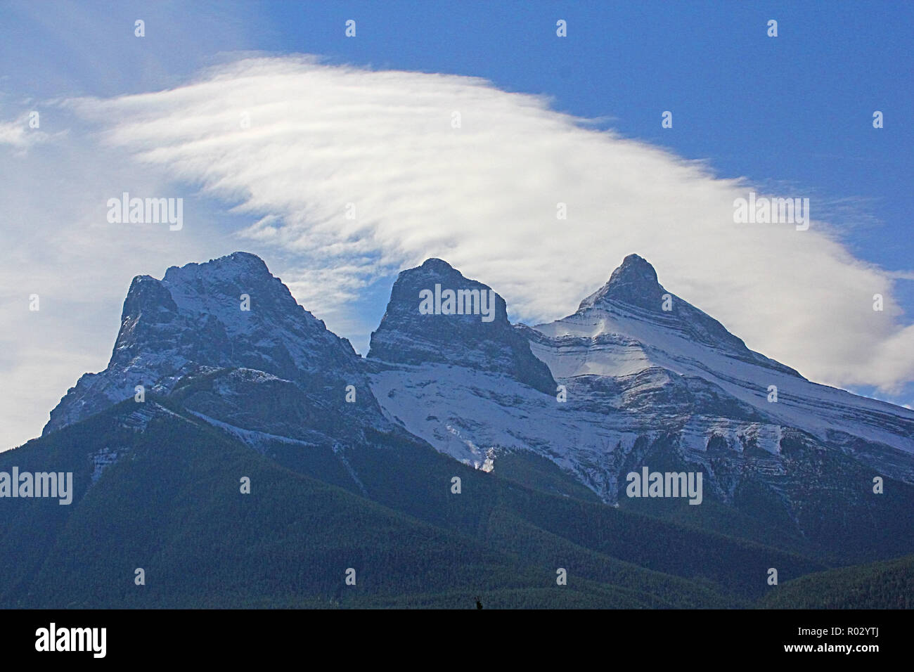 The Three sisters, Banff National Park, Alberta, Canada Stock Photo - Alamy