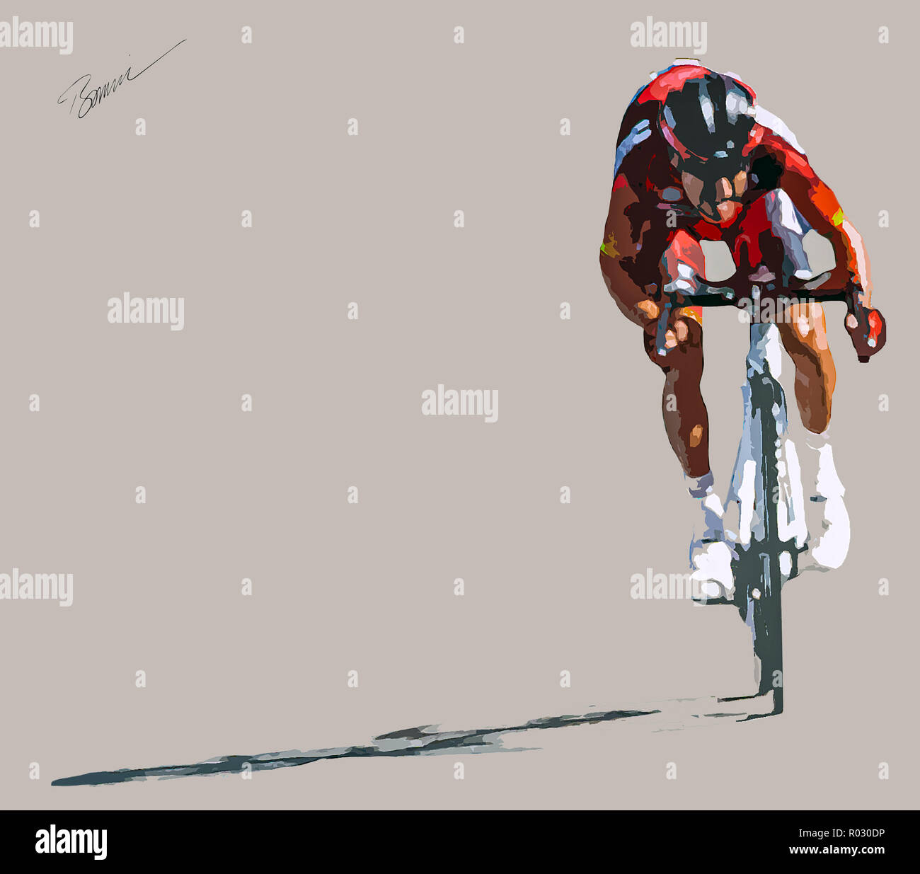 Road cyclist drawing hi-res stock photography and images - Alamy