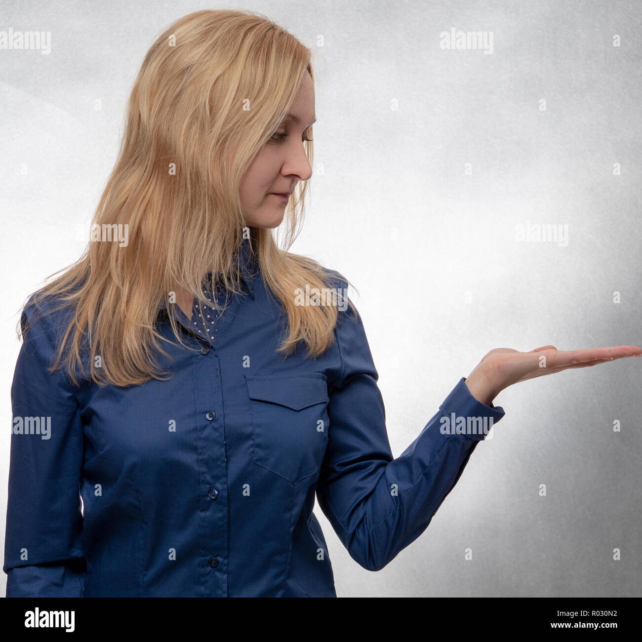 Attractive blond model open shirt hi-res stock photography and images ...