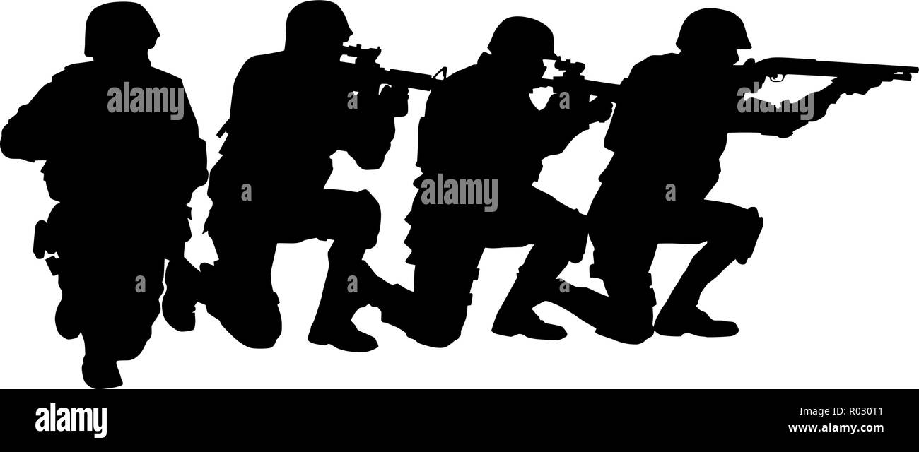 Kneeling police officer Stock Vector Images - Alamy