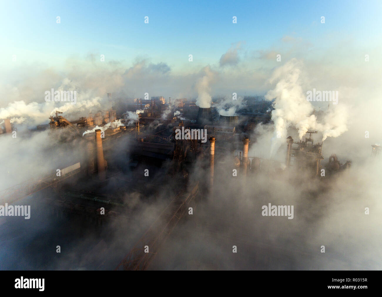 aerial view of power plant Stock Photo - Alamy