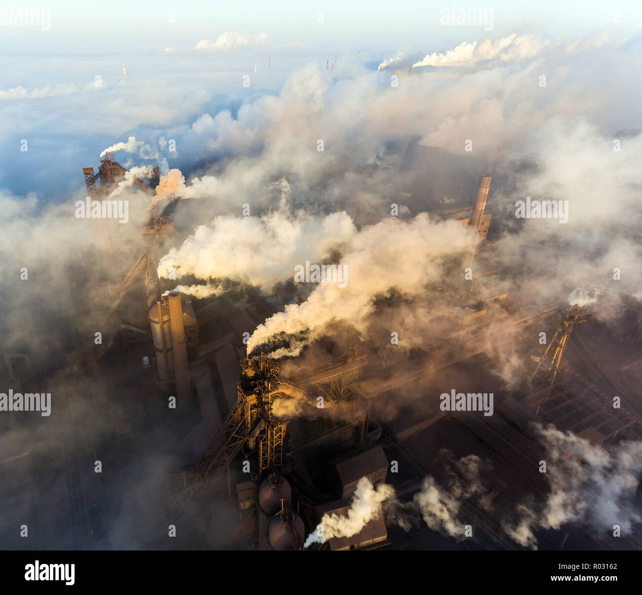 aerial view of power plant Stock Photo - Alamy