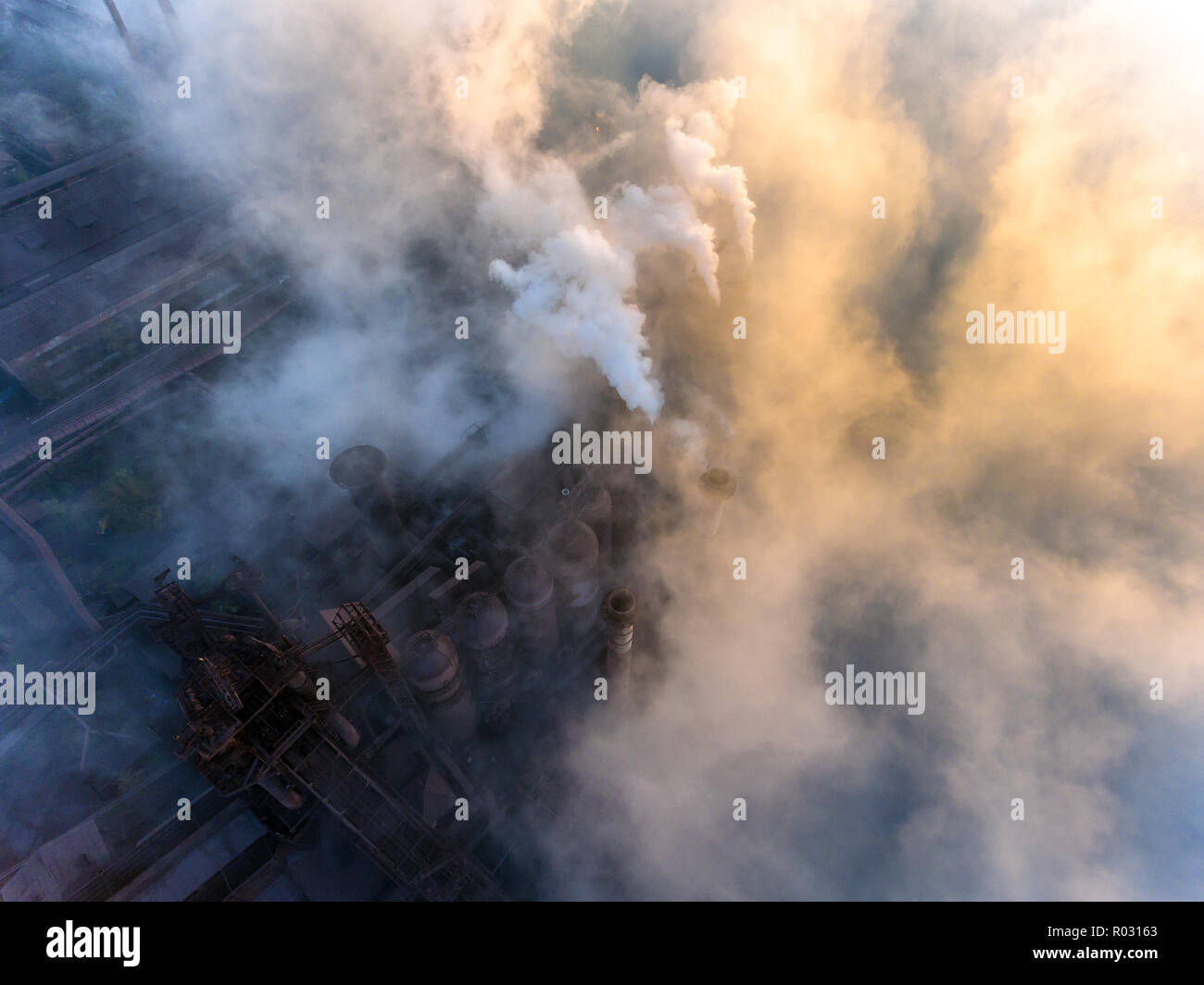 aerial view of power plant Stock Photo - Alamy