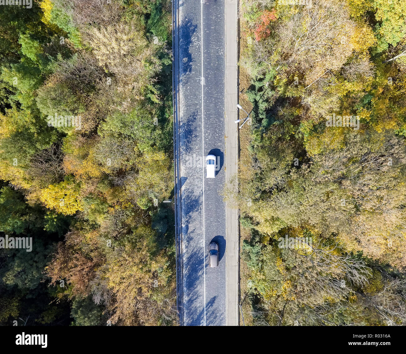Aerial view above car driving hi-res stock photography and images - Alamy