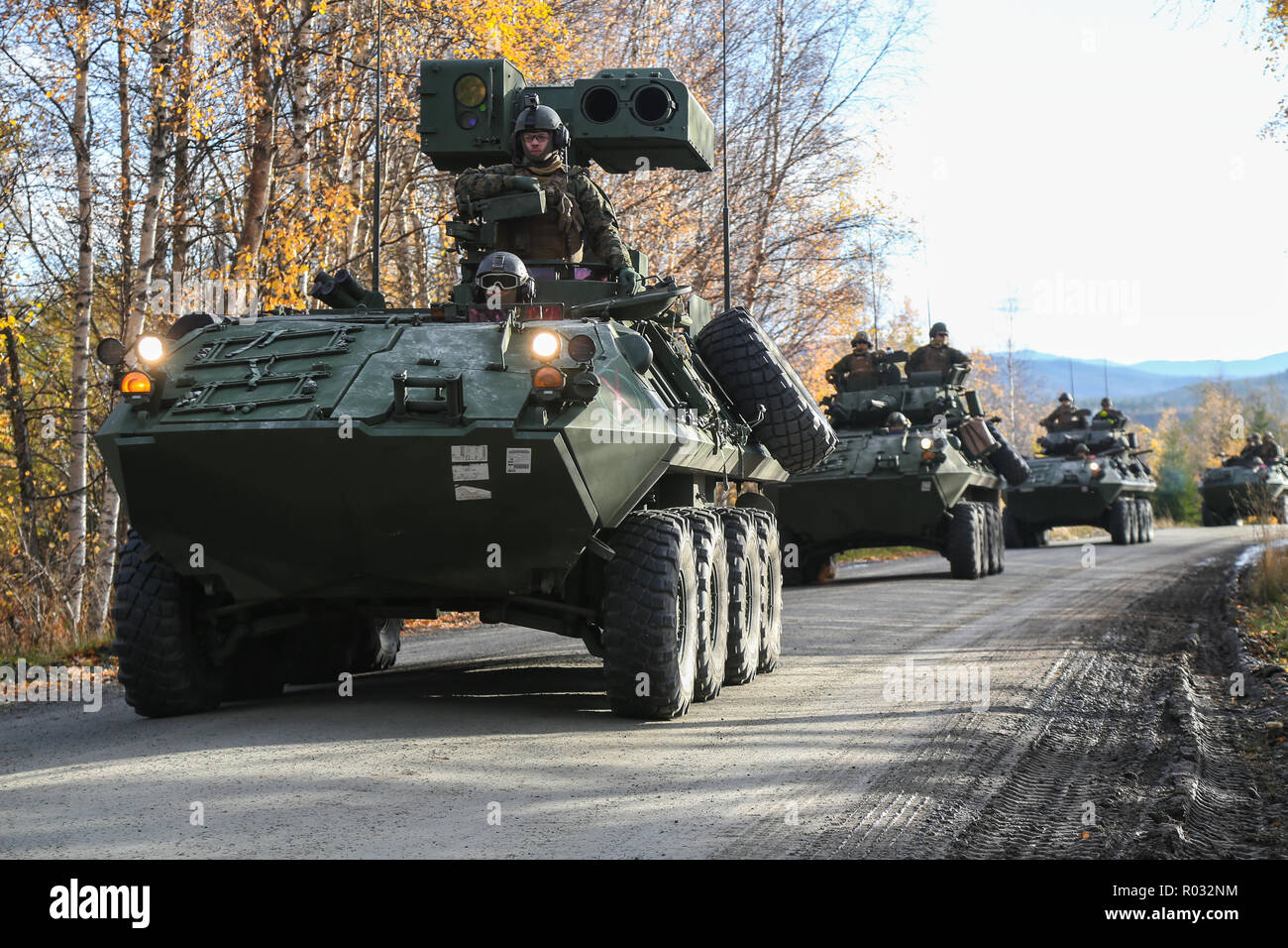 U.S. Marines with 2nd Light Armored Reconnaissance Battalion arrive ...