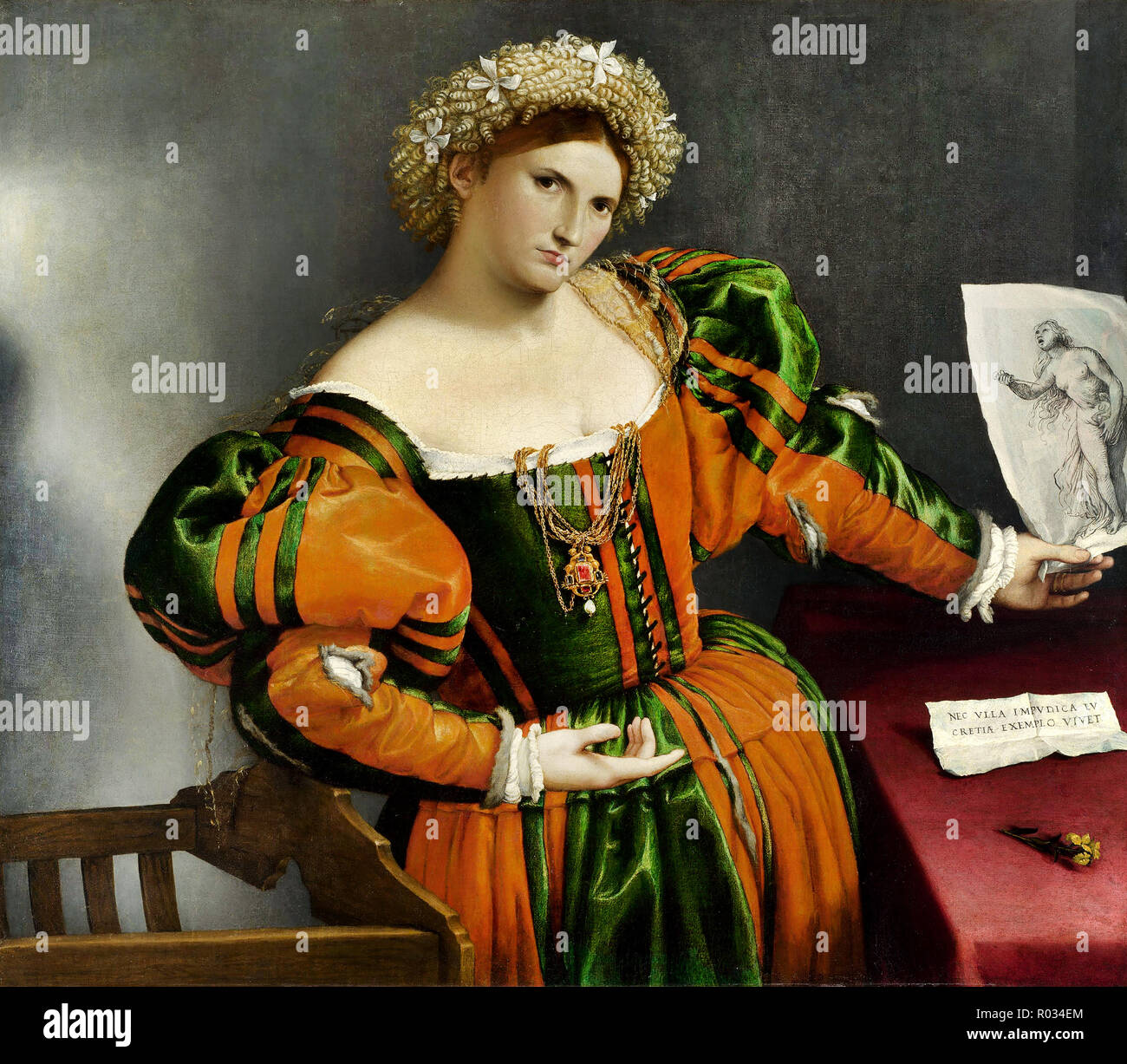 Lorenzo Lotto, Portrait of a Woman inspired by Lucretia 1533 Oil on ...