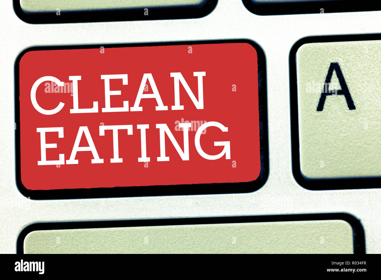 Text sign showing Clean Eating. Conceptual photo Practice of eating ...
