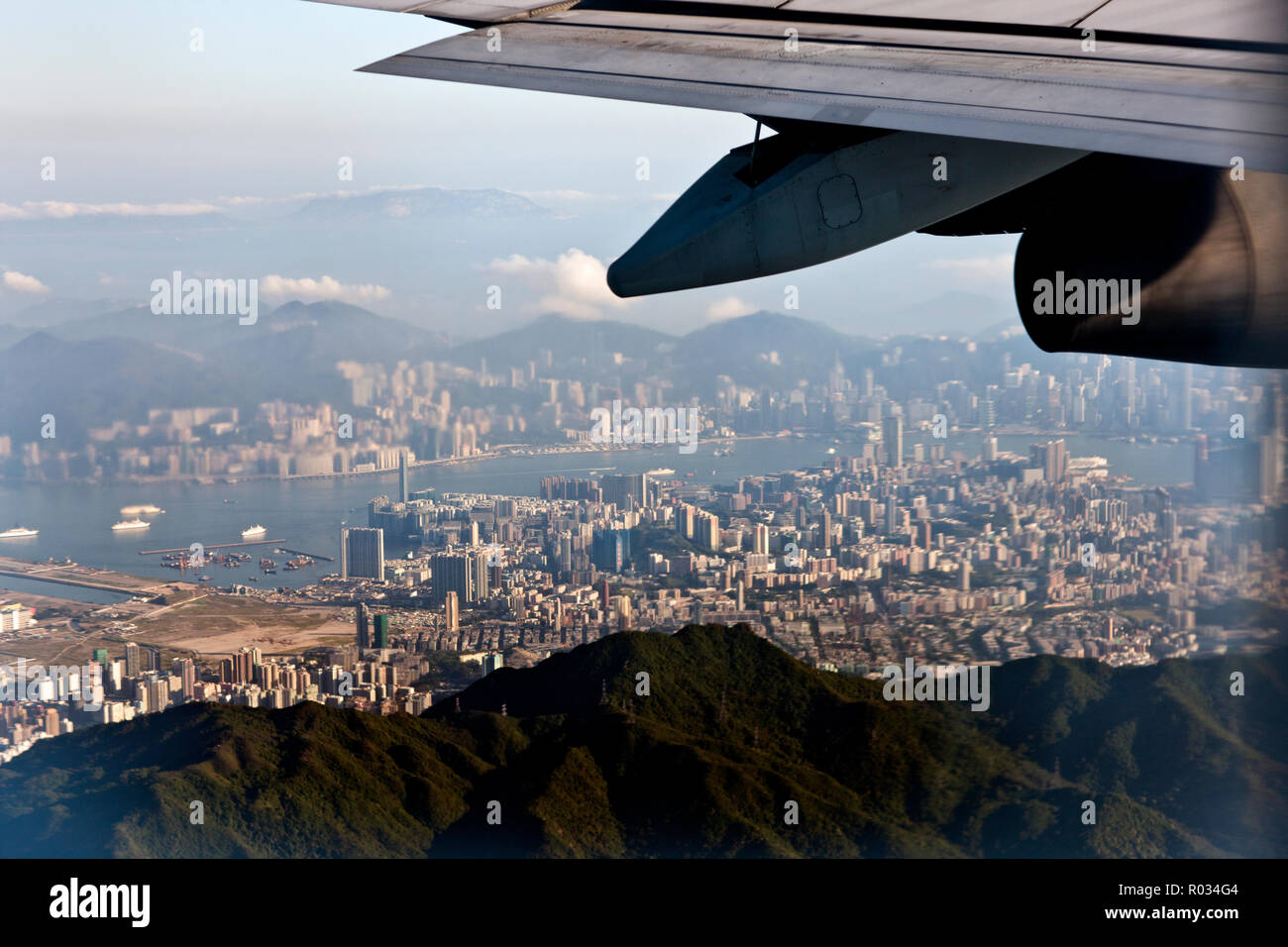 Aerial view of a city from an airplane Stock Photo - Alamy
