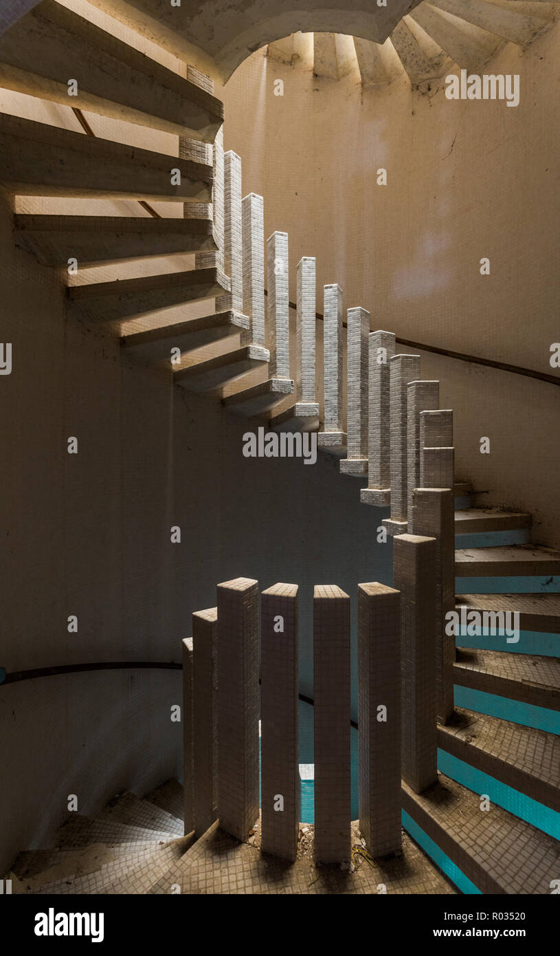 The Spiral Staircase in Manoir Colimacon, France Stock Photo - Alamy