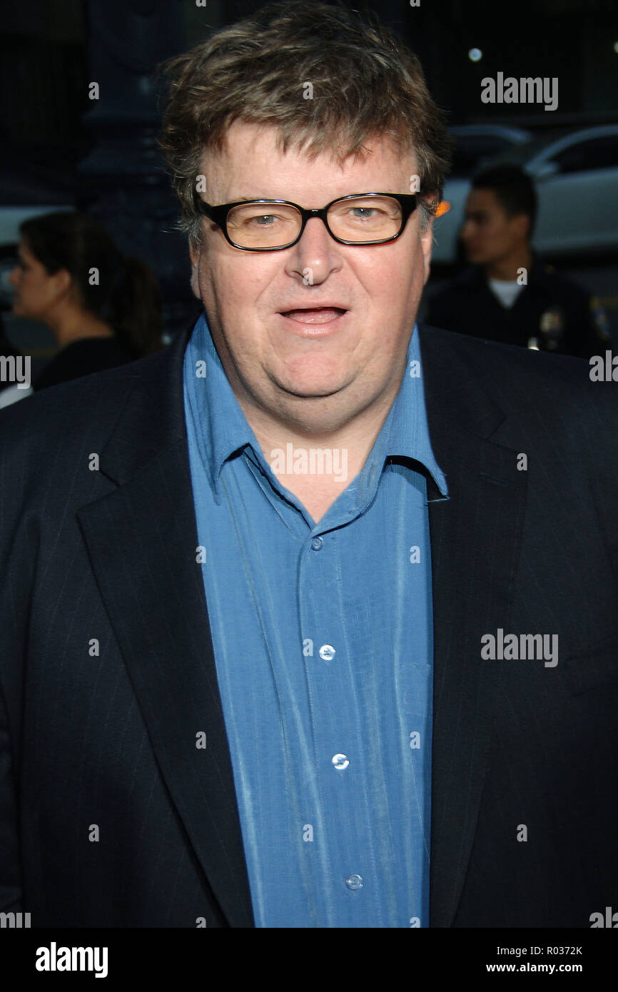 Michael Moore arriving at the SICKO Premiere at the Academy Of Motion ...