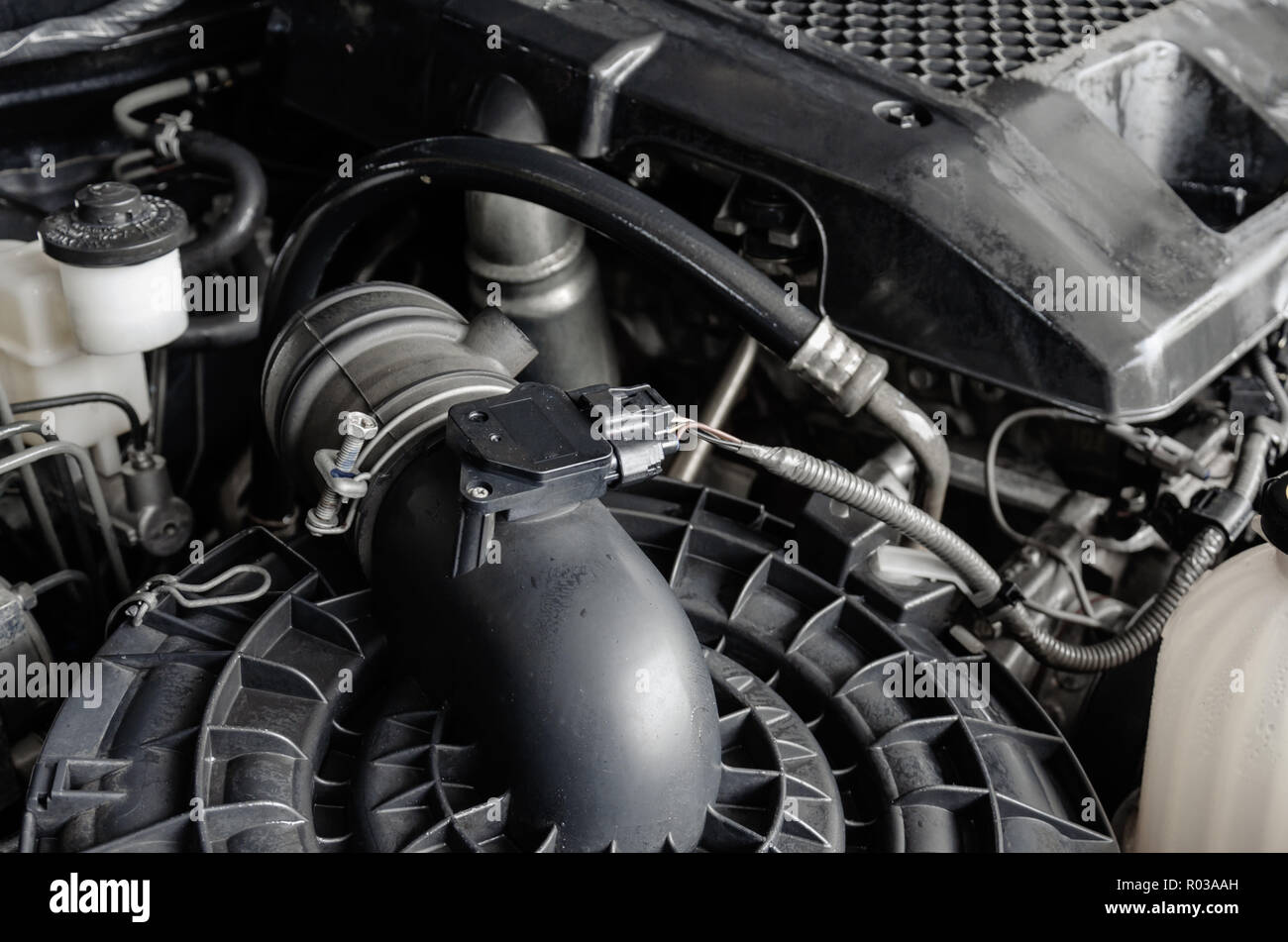 detail of new car engine Stock Photo - Alamy