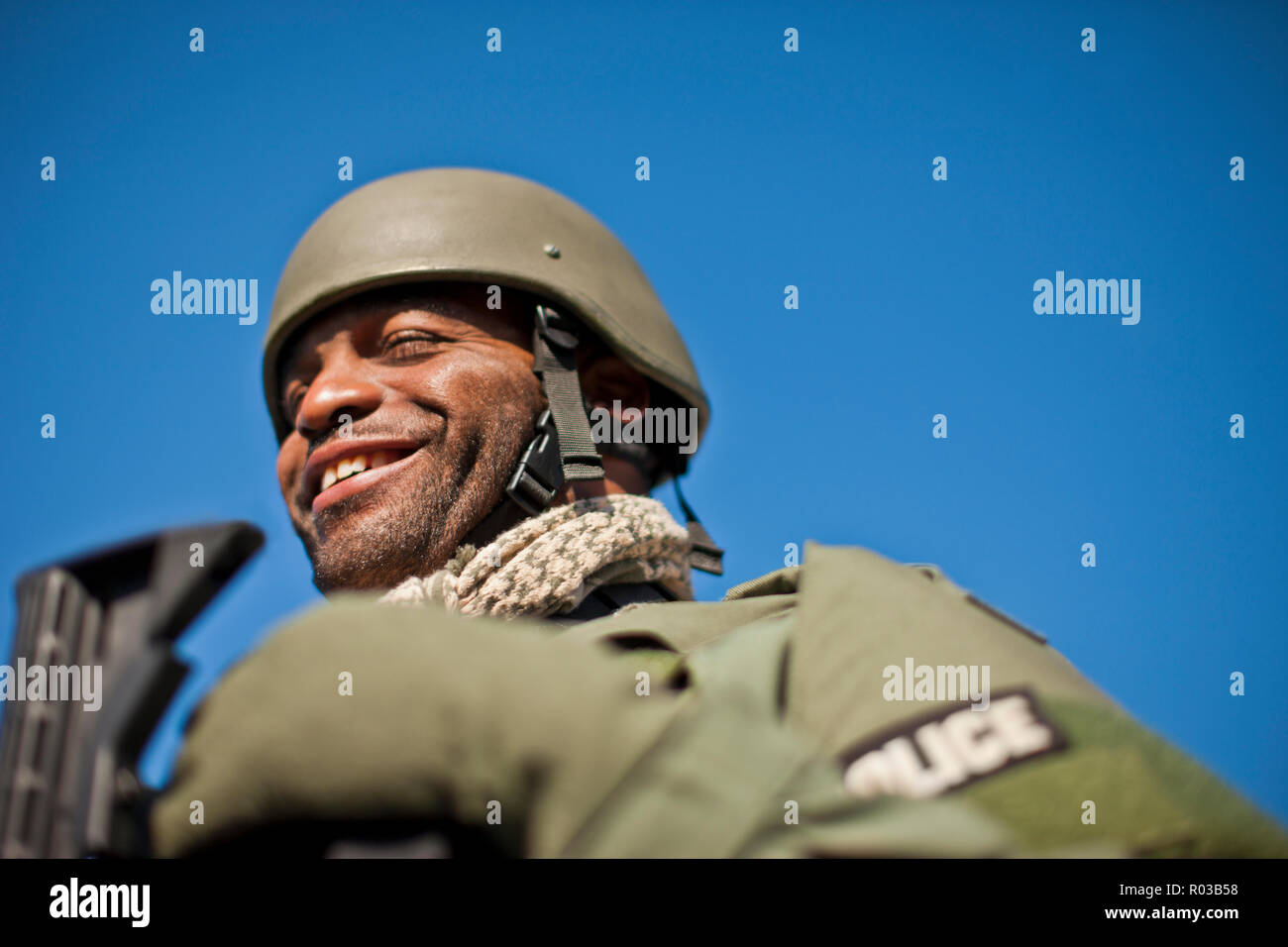 Male police officer at a training facility Stock Photo - Alamy